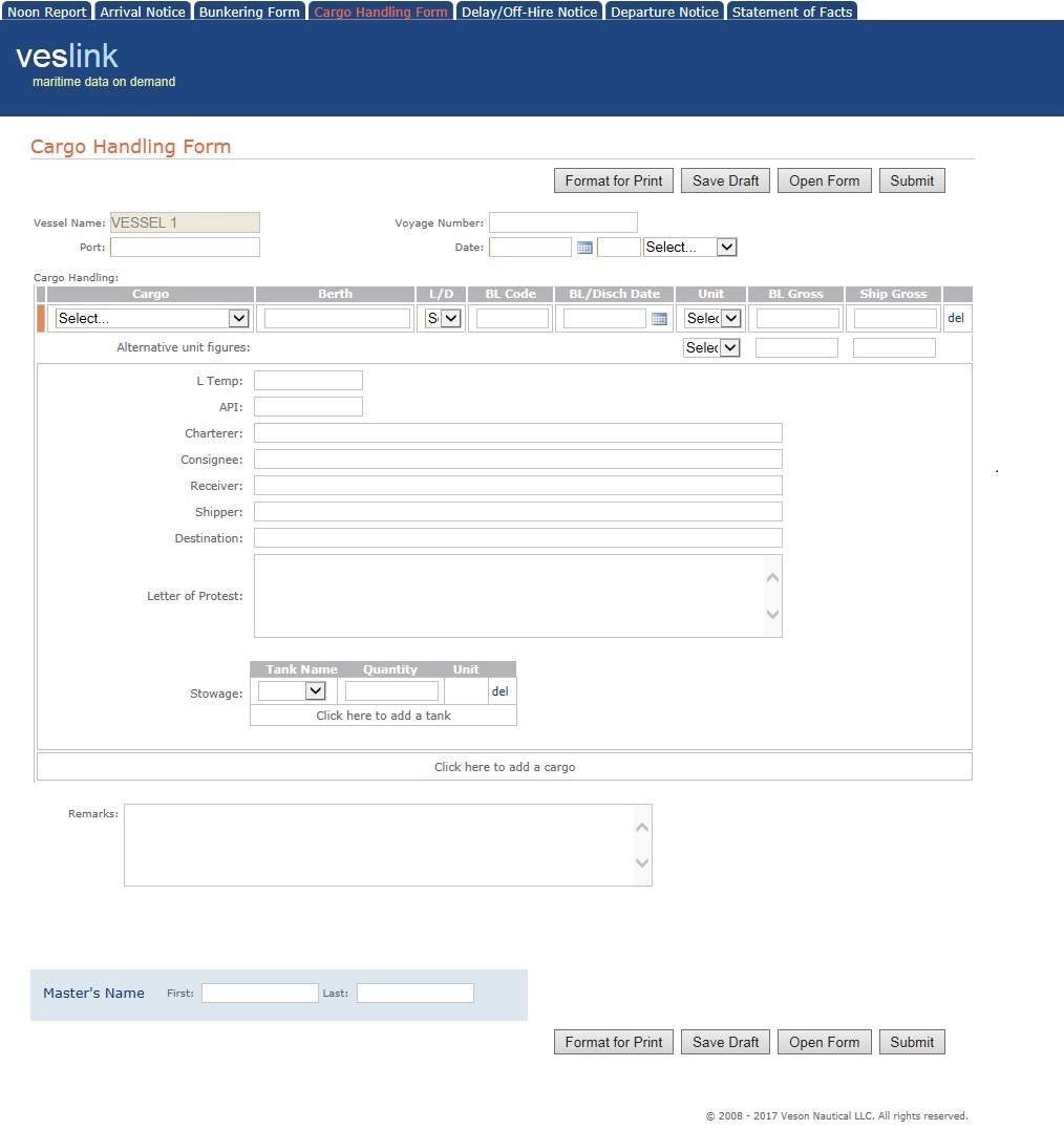 Veslink - Standard Forms